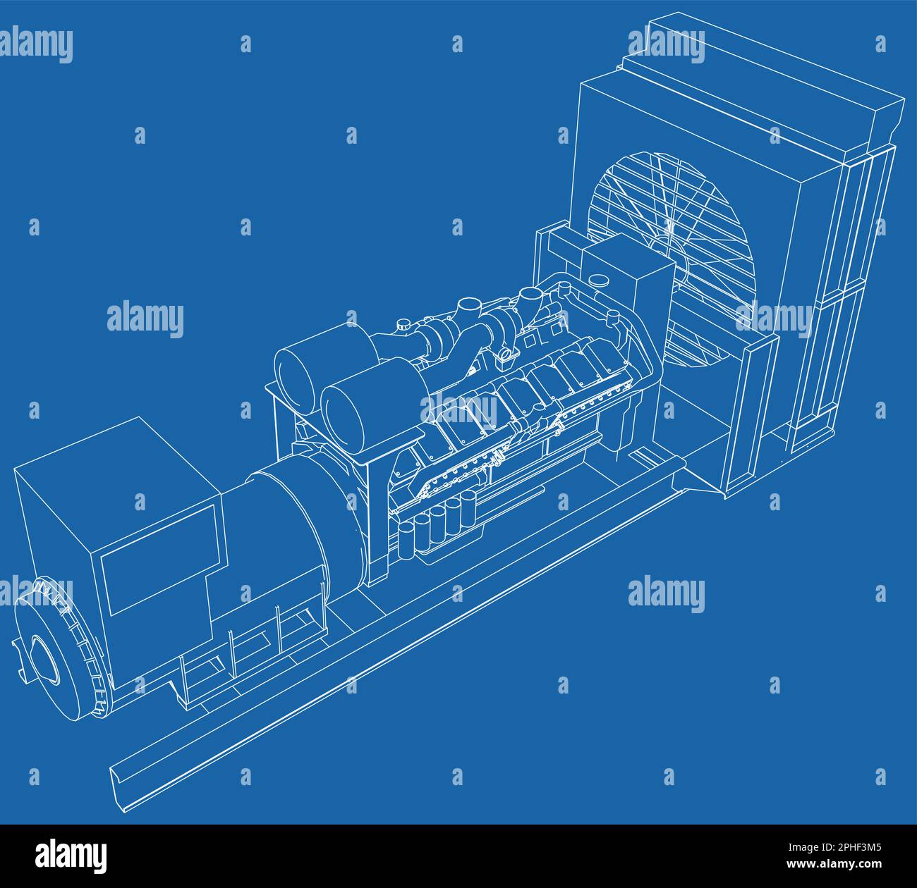 Generator. Diesel and gas industrial electric generator. The layers of ...