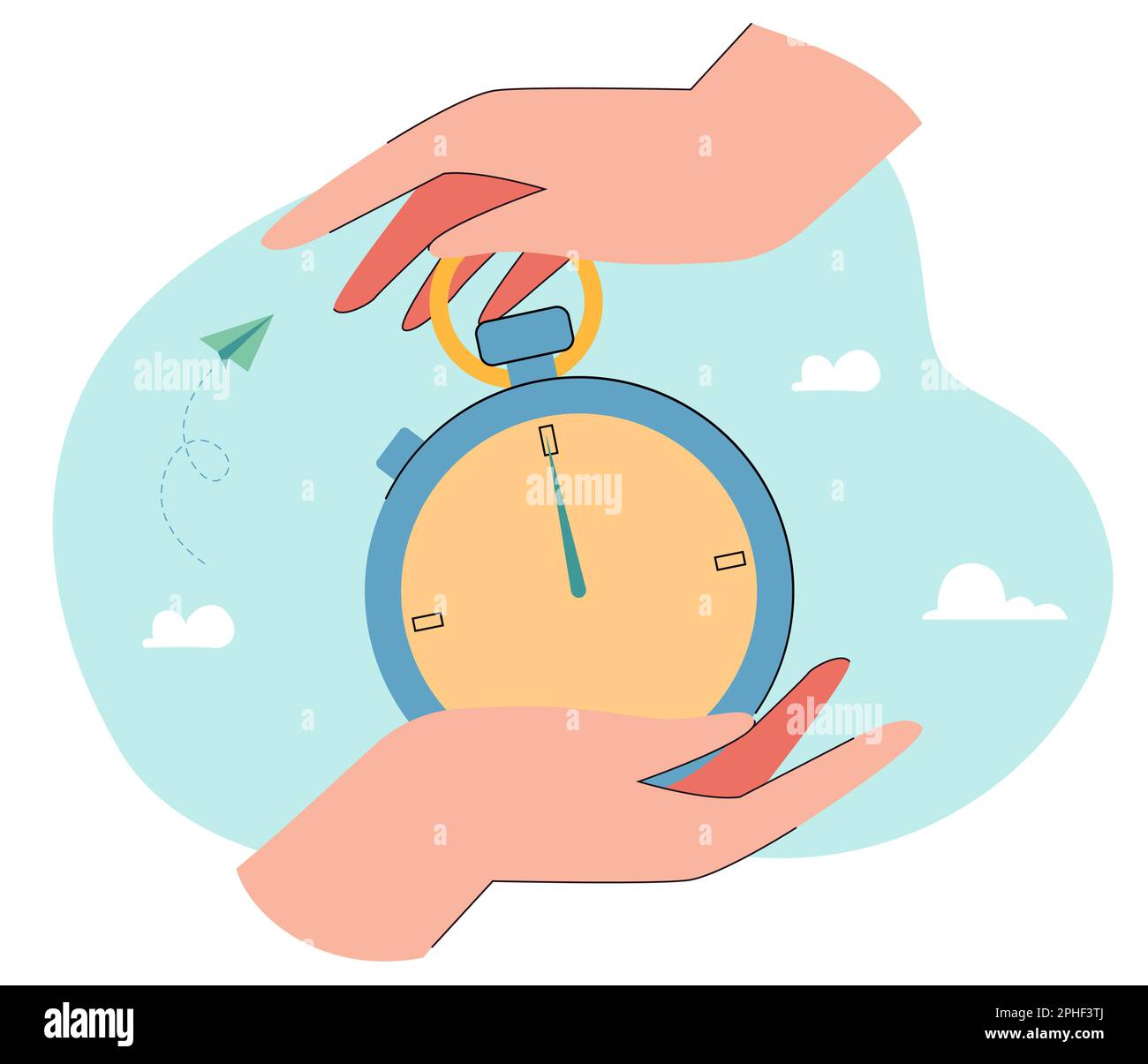 Two hands around stopwatch Stock Vector Image & Art - Alamy