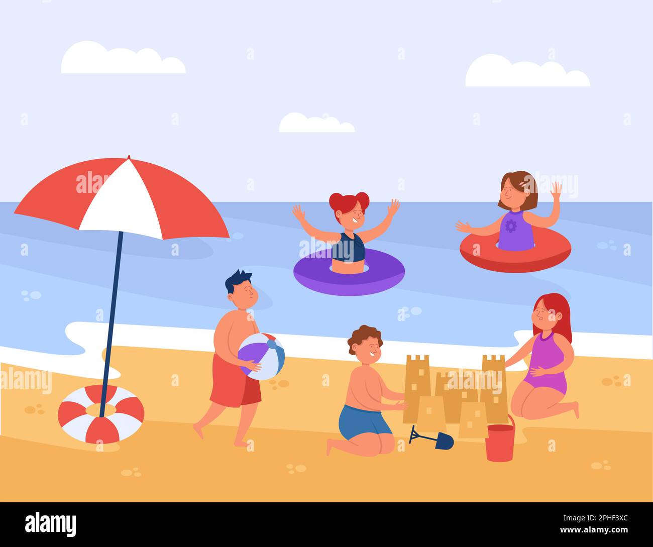 Child splashing water Stock Vector Images - Alamy