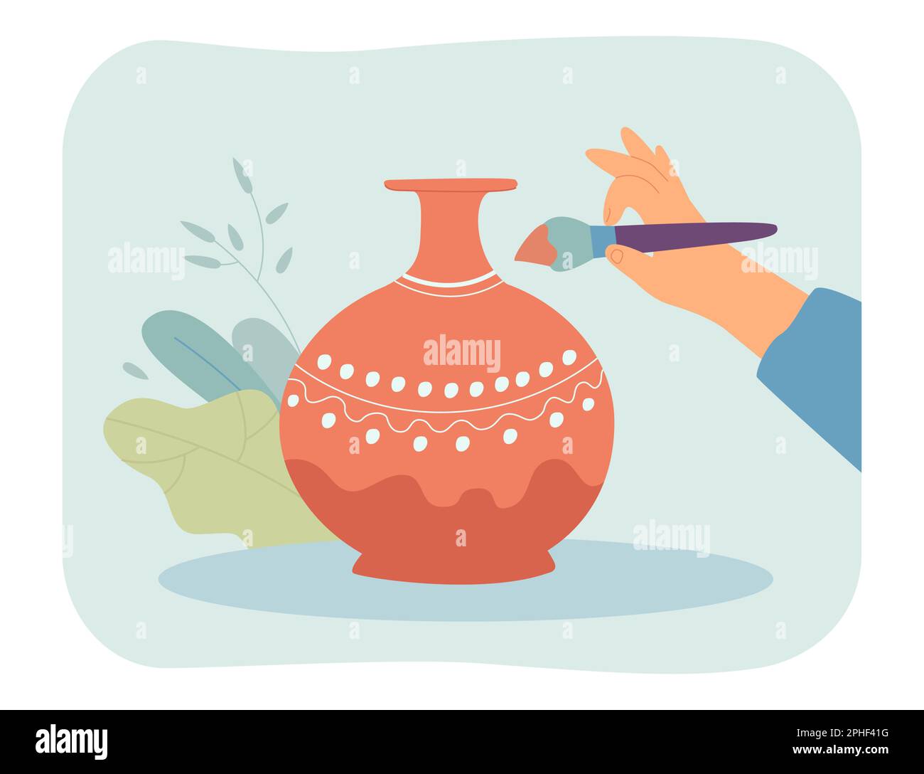 Pottery hand painter Stock Vector Images - Alamy