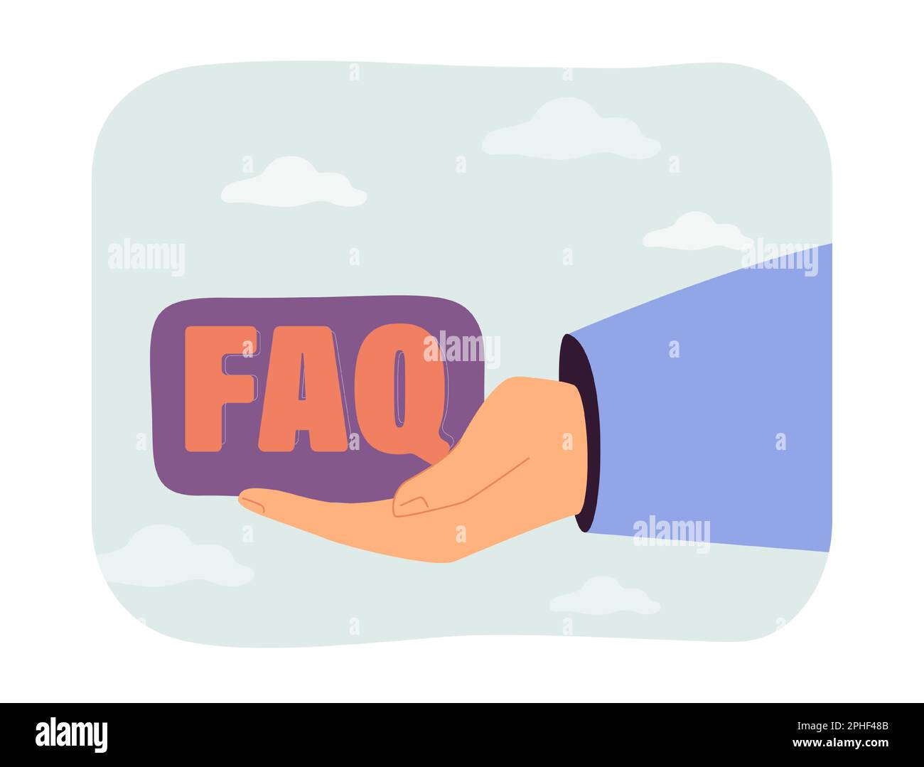 Hand holding FAQ letters Stock Vector Image & Art - Alamy
