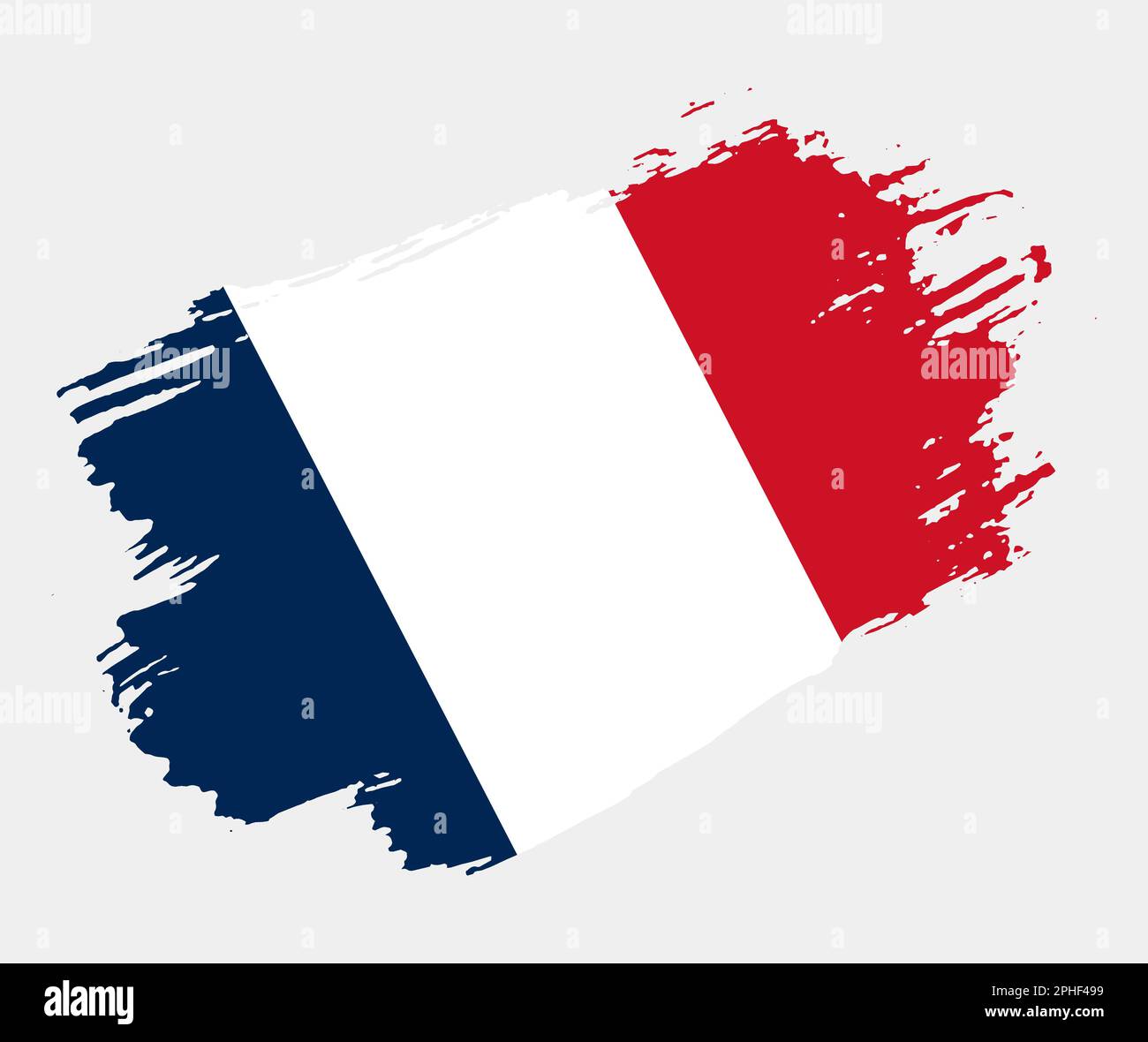 Artistic grunge brush flag of France isolated on white background ...