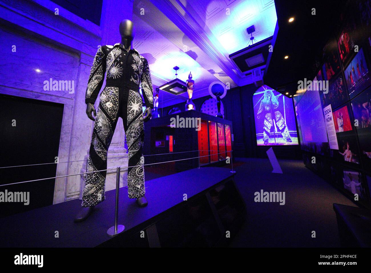 Sam Ryder's Eurovision Space Man jumpsuit on display during the launch ...