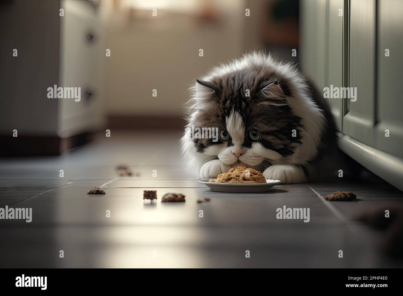 Adorable cute little pussycat eating hi-res stock photography and ...