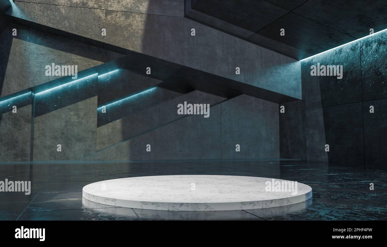 Abstract gray podium for product placement with fantasy background ...