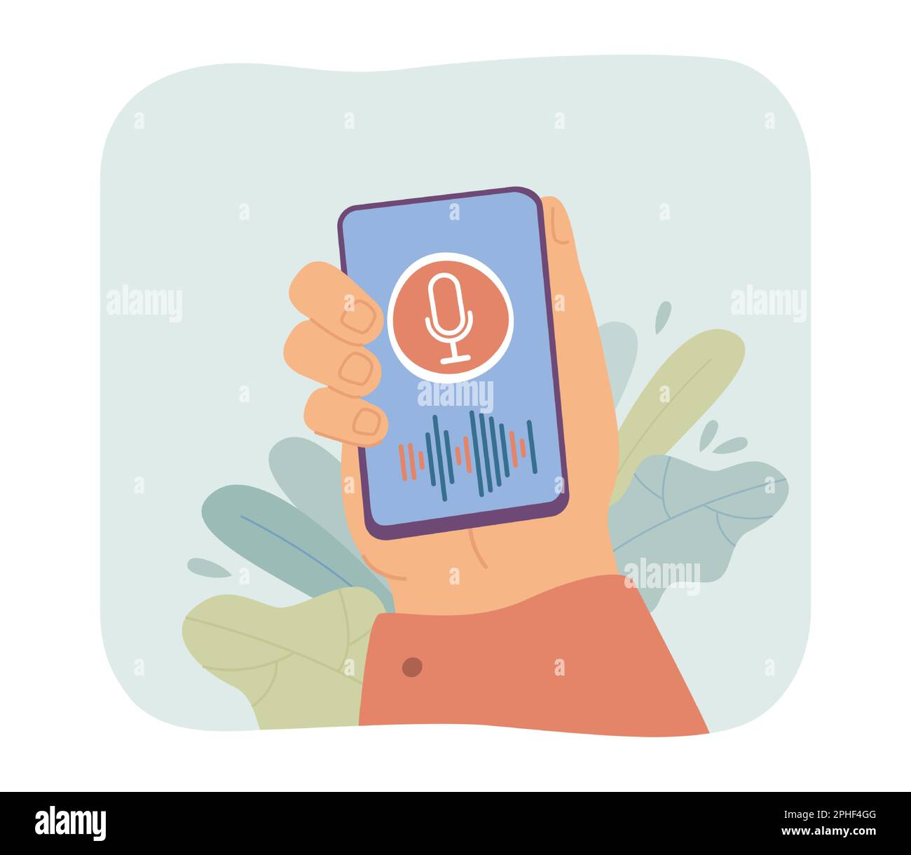 Hand holding phone with music player on screen Stock Vector Image & Art ...