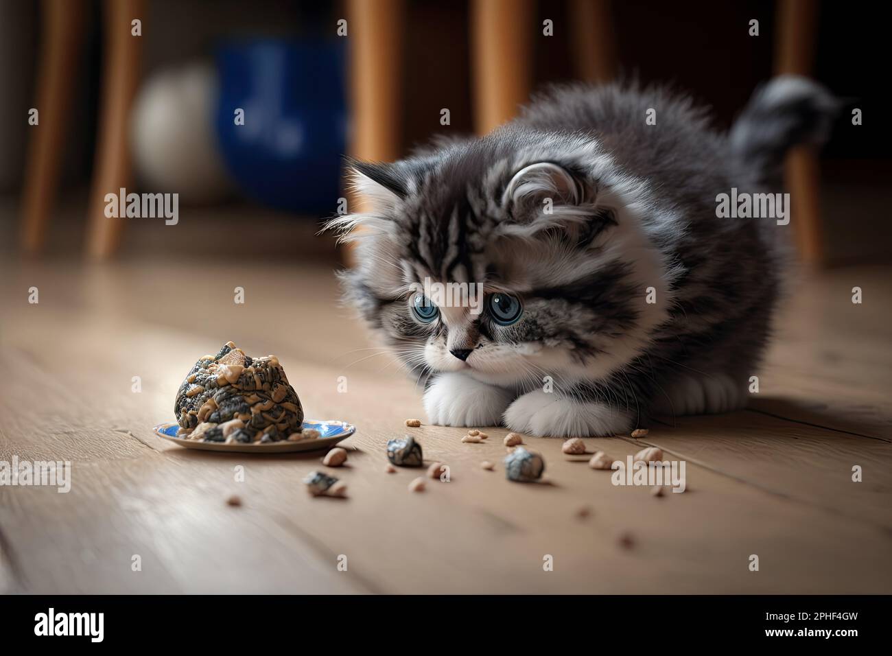 Adorable cute little pussycat eating hi-res stock photography and ...