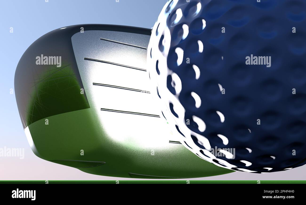 A high-resolution digital illustration of a golf club situated close to ...