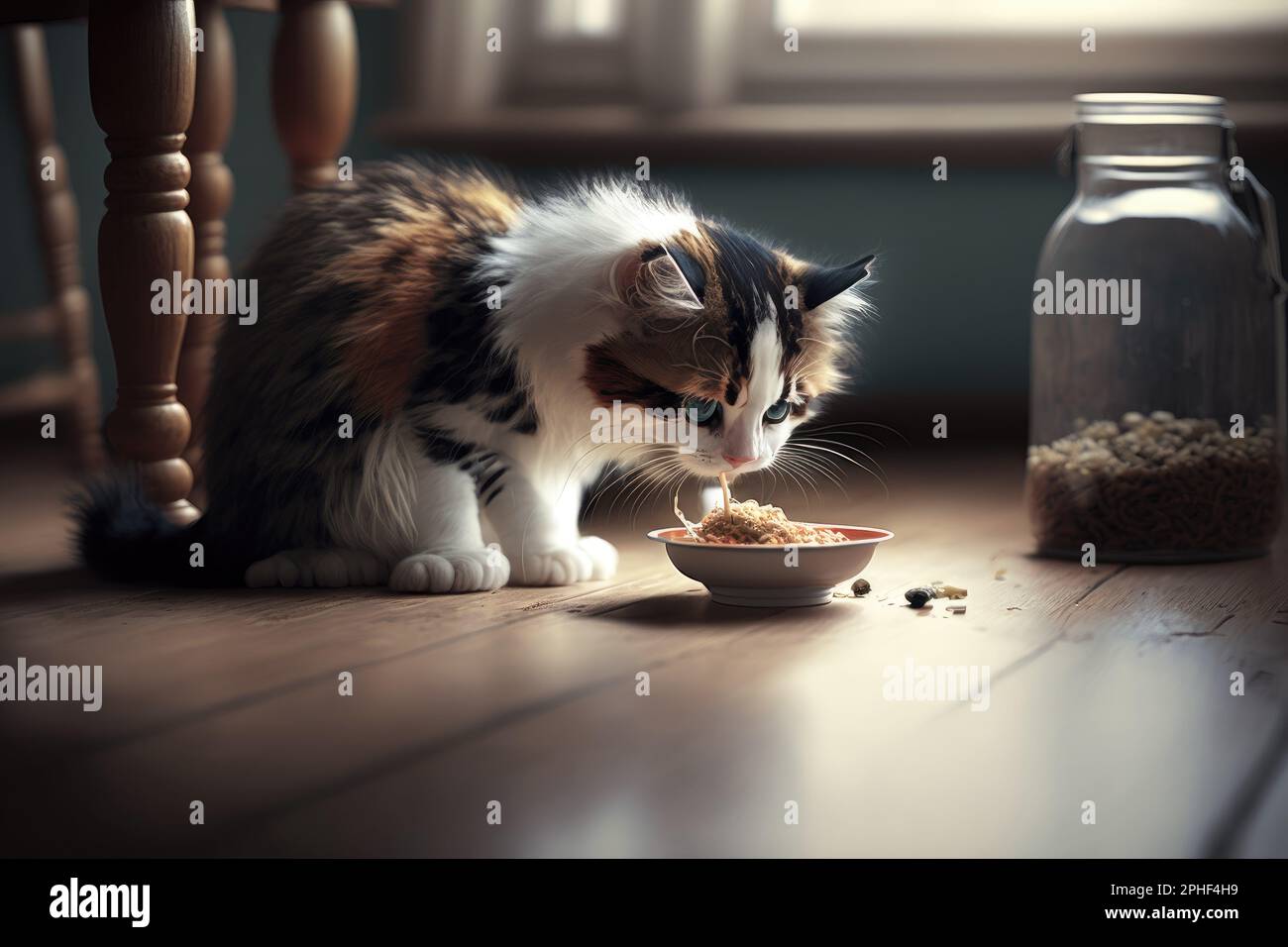 Adorable cute little pussycat eating hi-res stock photography and ...