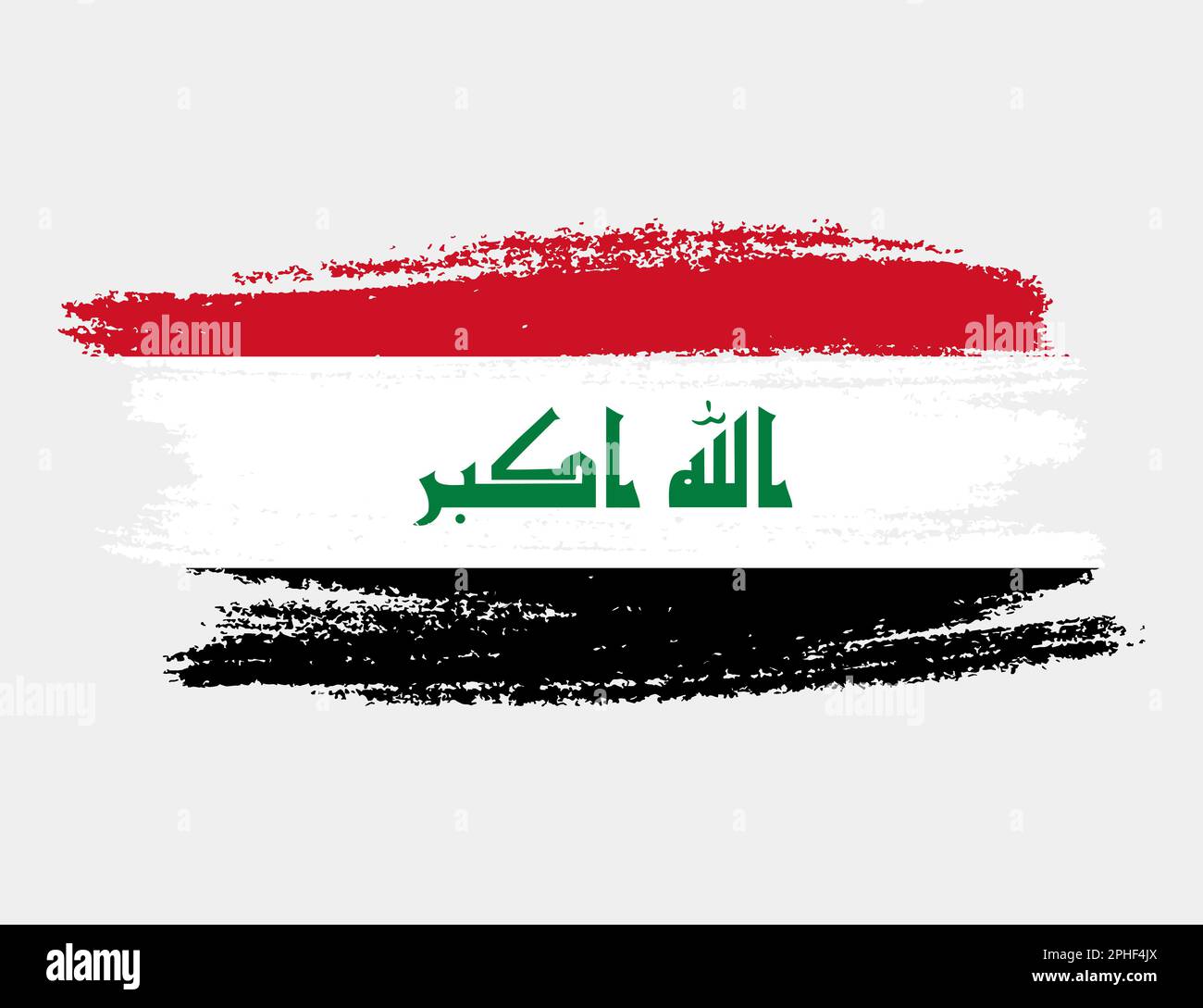 Artistic grunge brush flag of Iraq isolated on white background ...