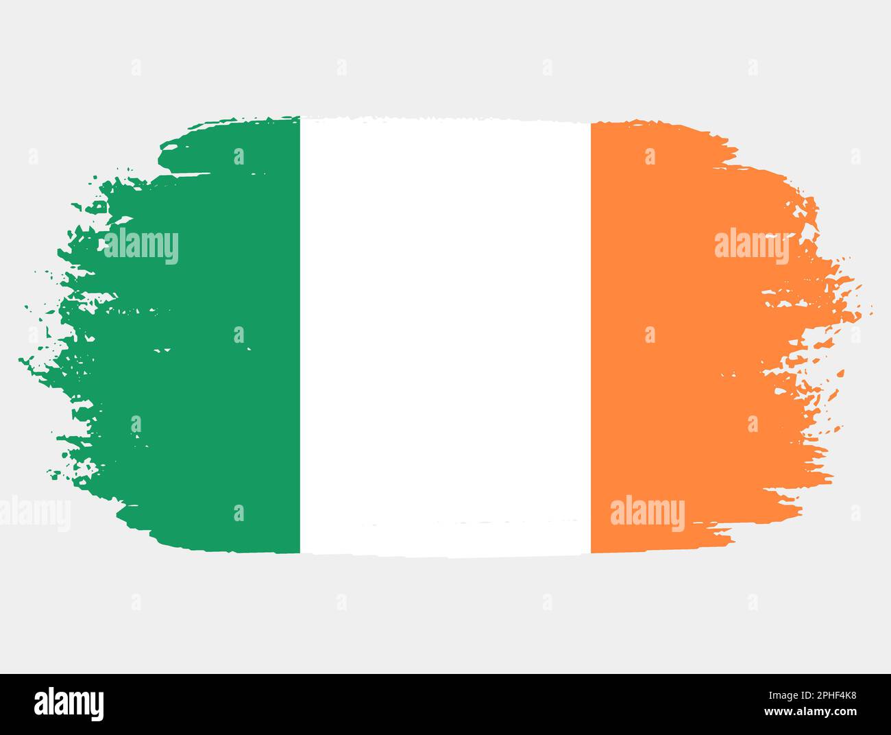 Artistic grunge brush flag of Ireland isolated on white background ...