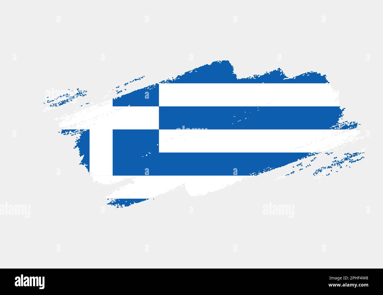 Artistic grunge brush flag of Greece isolated on white background ...