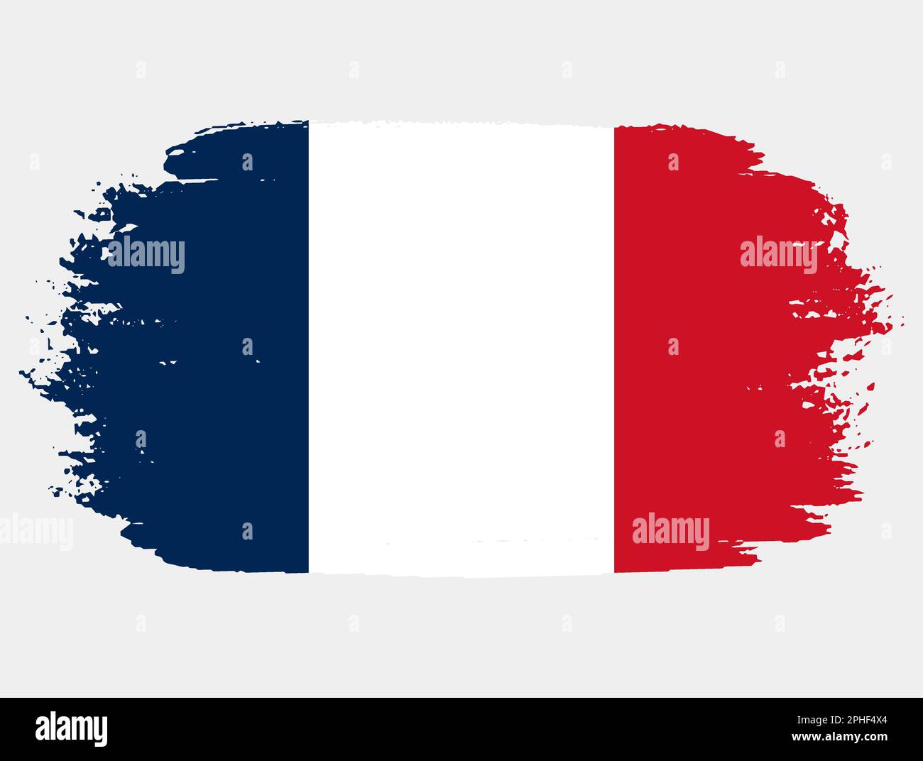 Artistic grunge brush flag of France isolated on white background ...