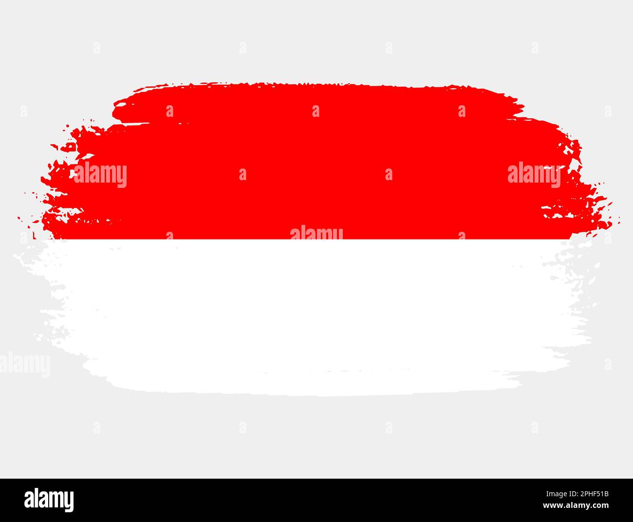 Artistic grunge brush flag of Indonesia isolated on white background. Elegant texture of ...