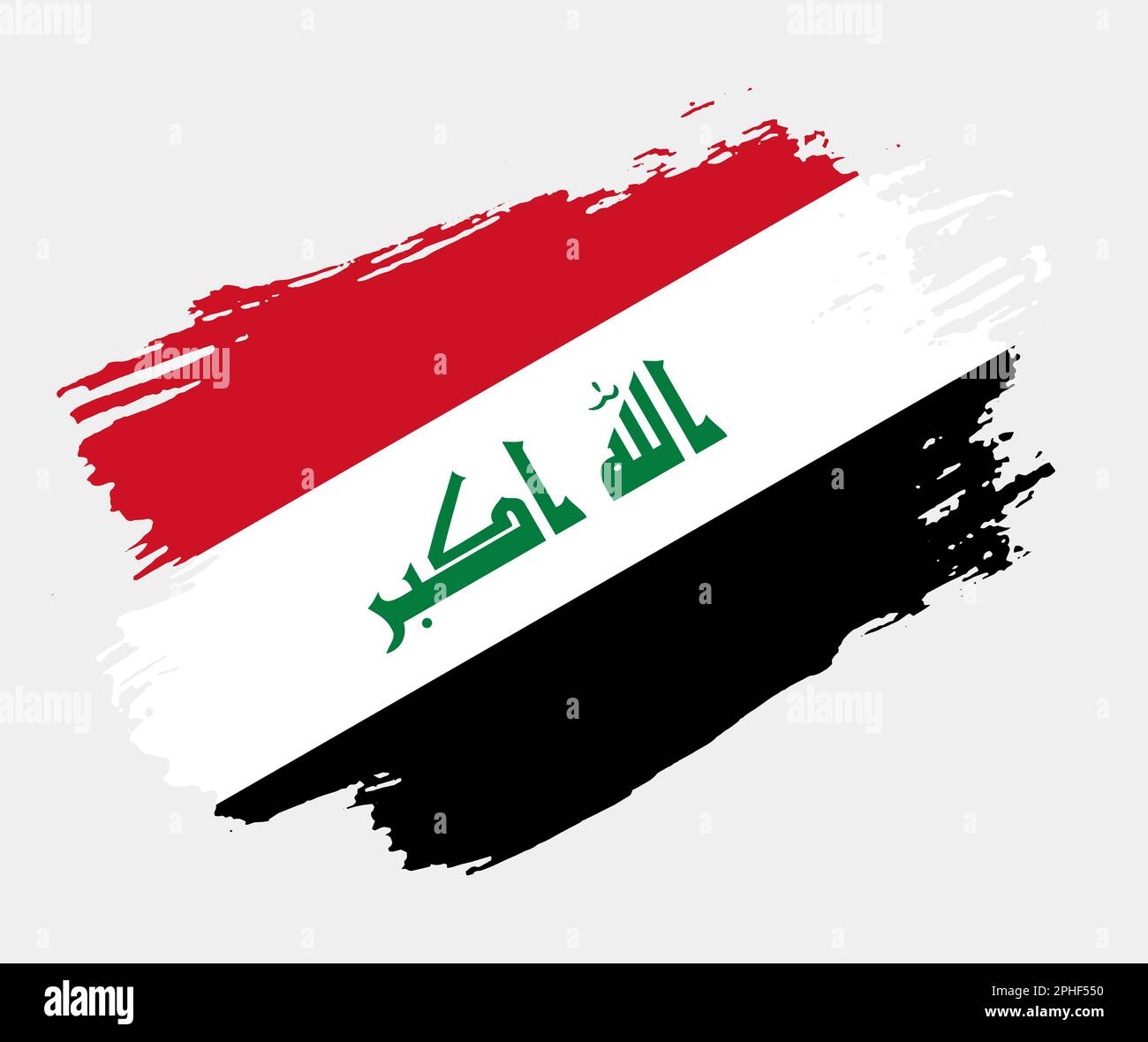 Artistic grunge brush flag of Iraq isolated on white background ...