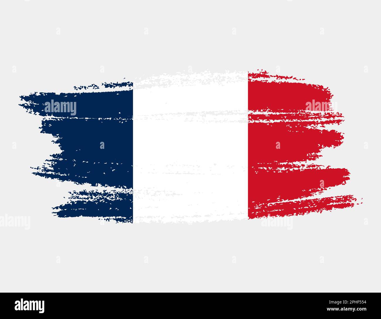 Artistic grunge brush flag of France isolated on white background ...