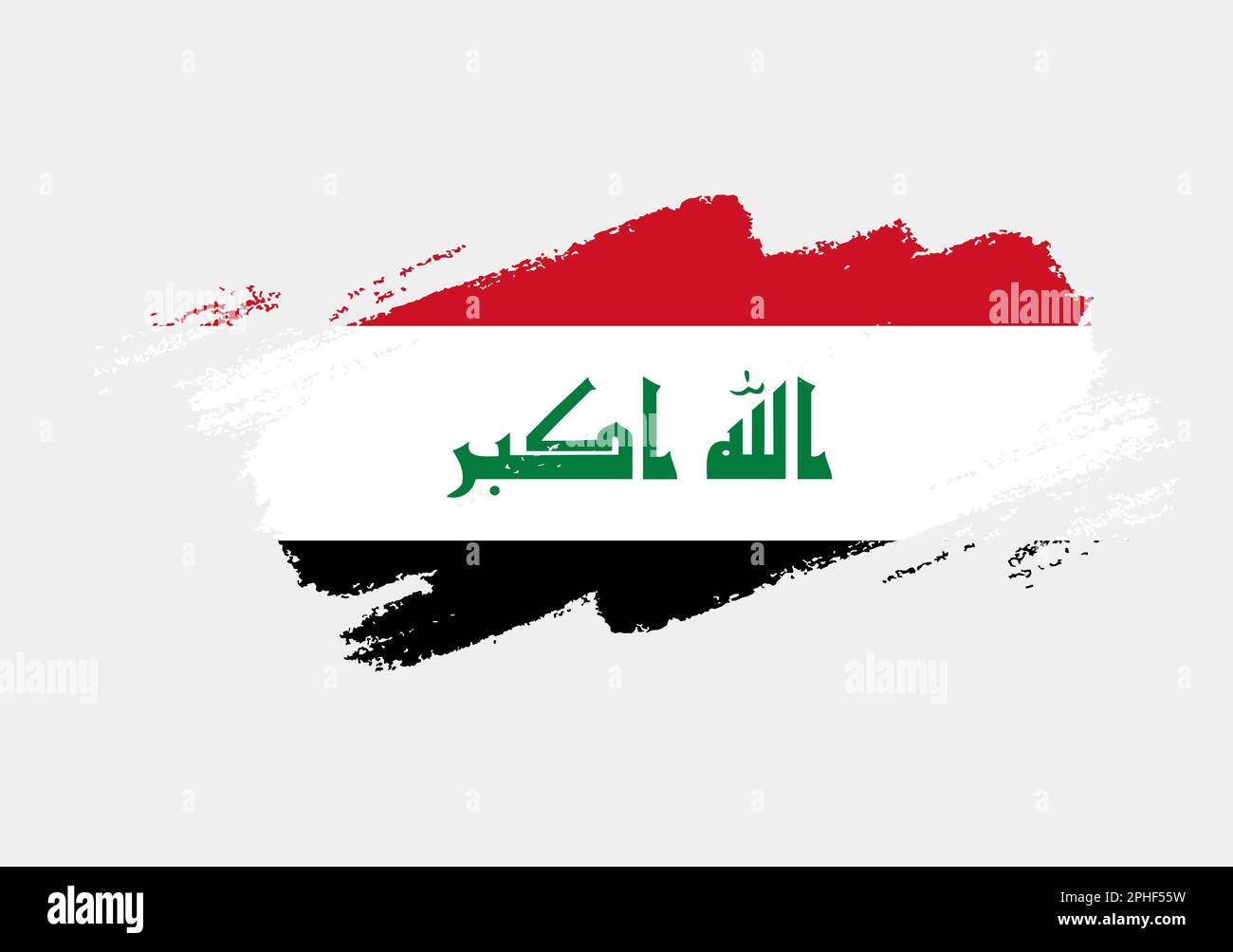 Artistic grunge brush flag of Iraq isolated on white background ...