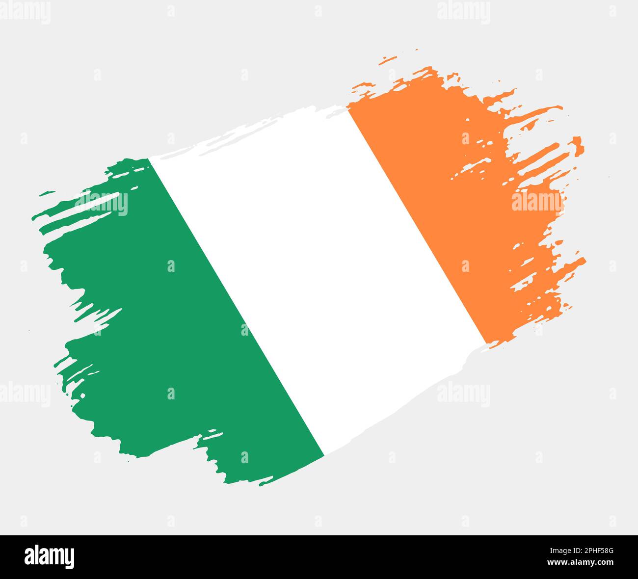Artistic grunge brush flag of Ireland isolated on white background ...