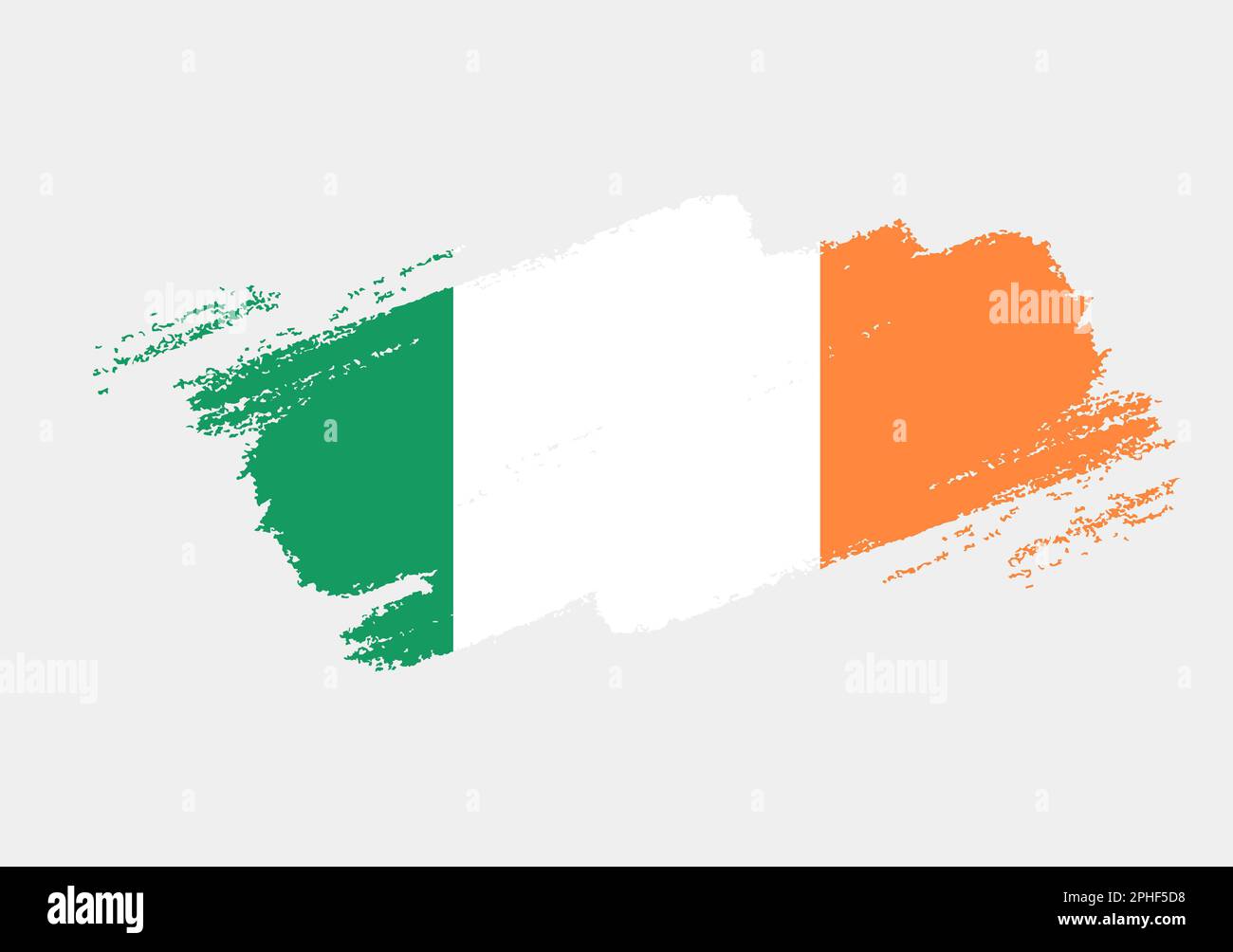 Artistic grunge brush flag of Ireland isolated on white background ...