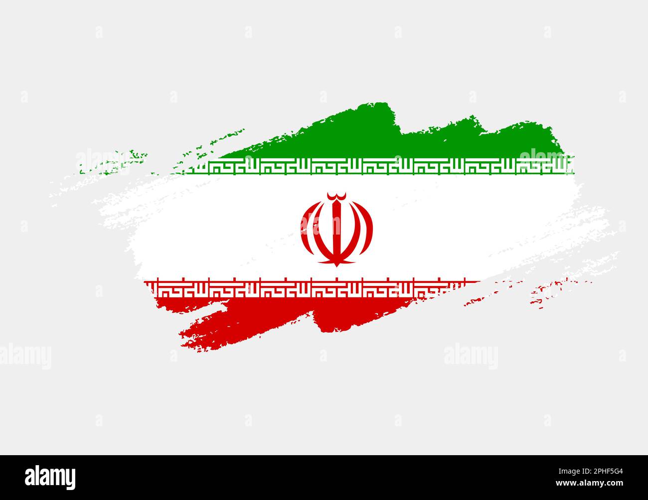 Artistic grunge brush flag of Iran isolated on white background ...