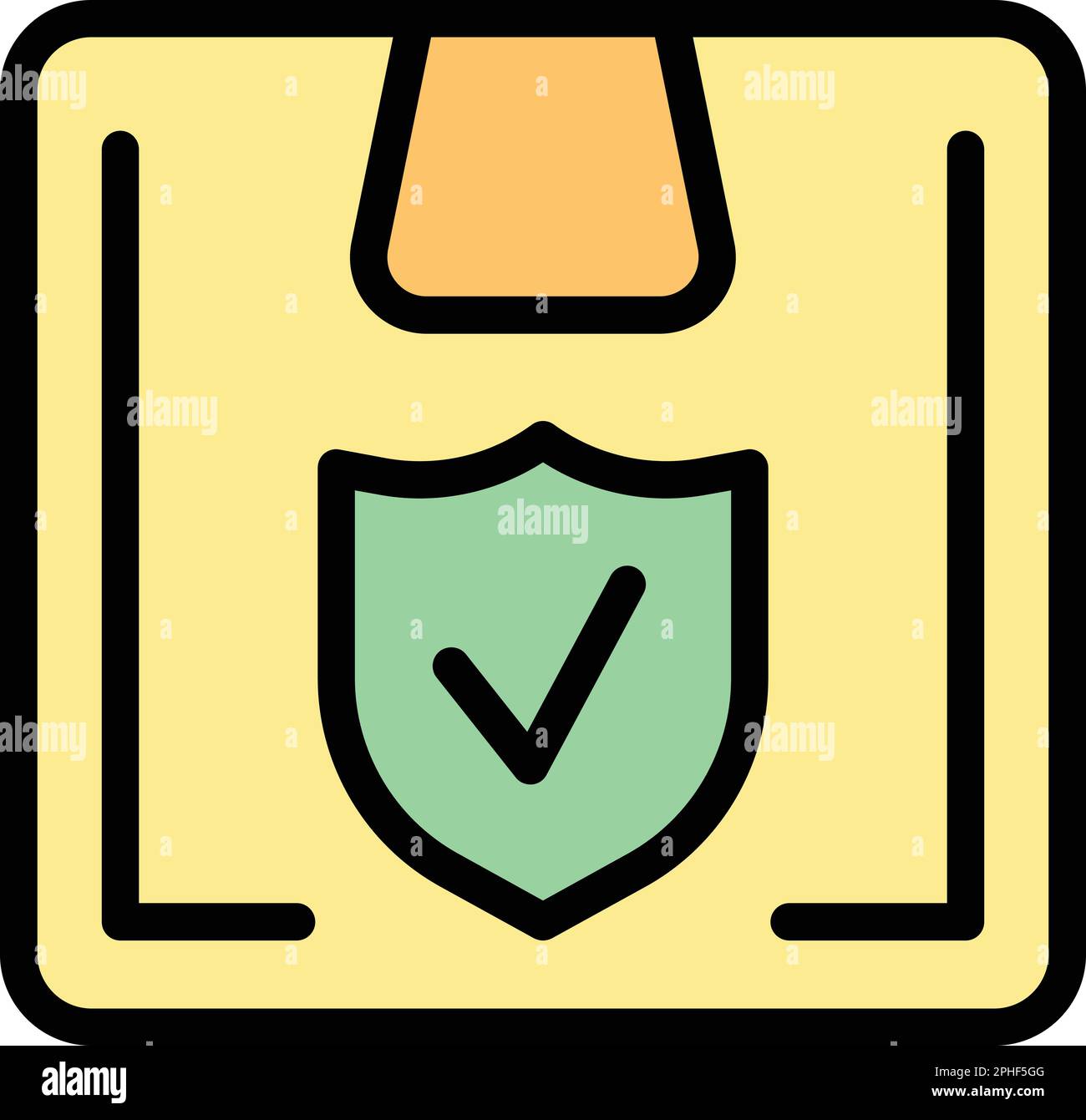 Secured parcel icon. Outline Secured parcel vector icon for web design ...