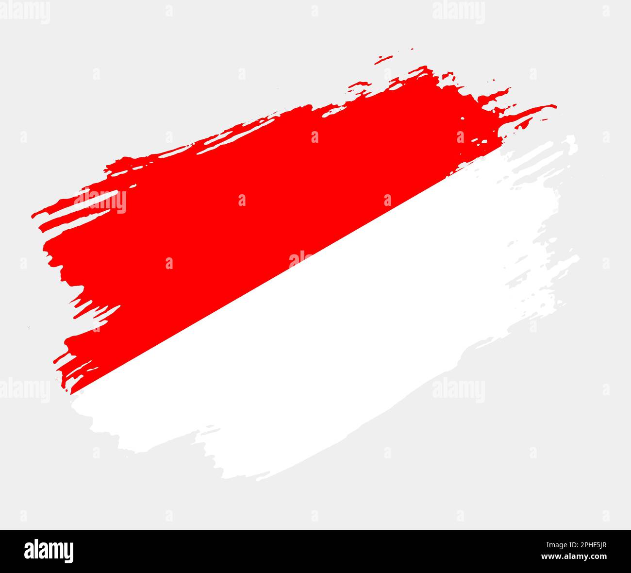 Artistic grunge brush flag of Indonesia isolated on white background. Elegant texture of ...
