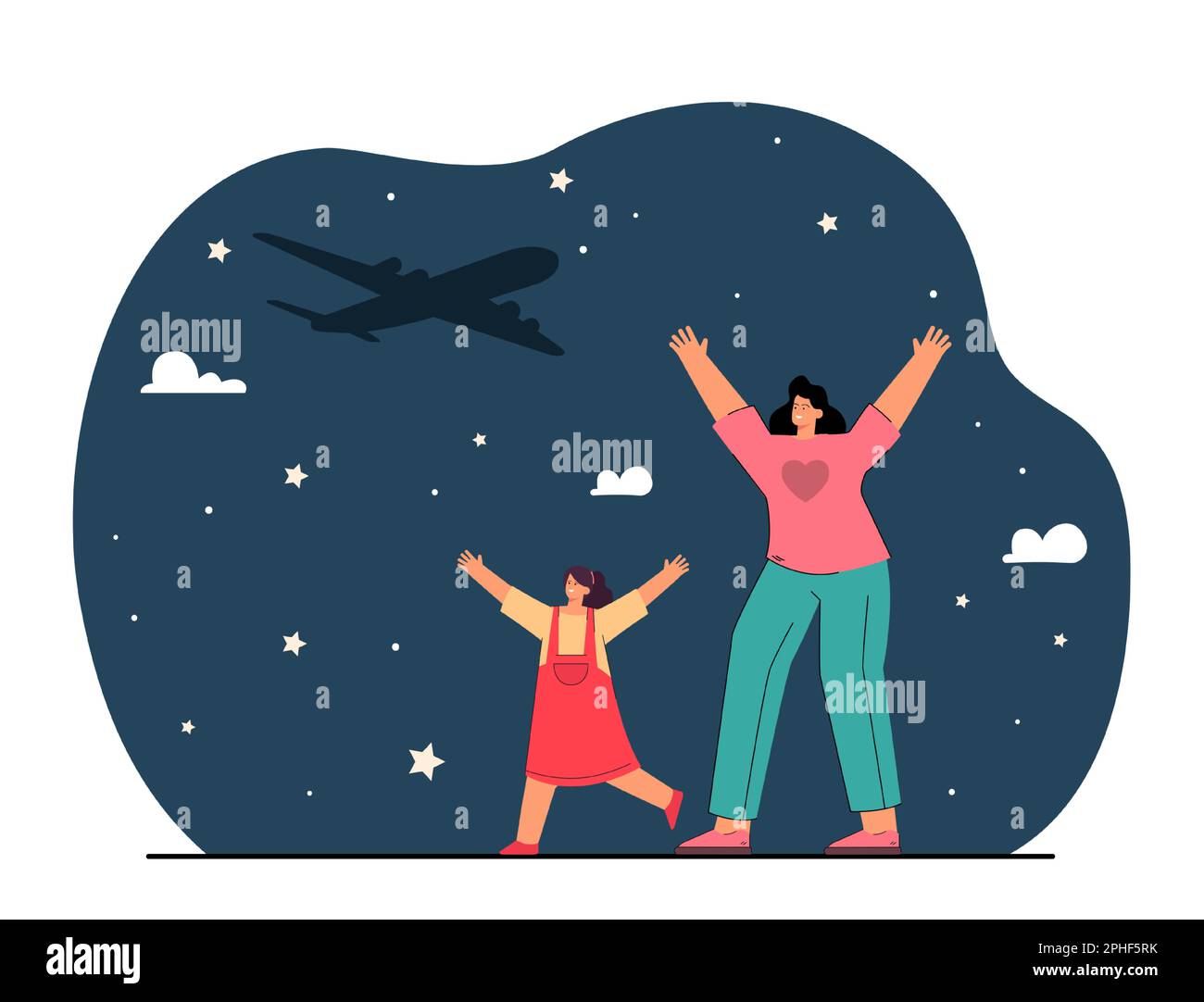 Aircraft flying in night sky Stock Vector Images - Alamy