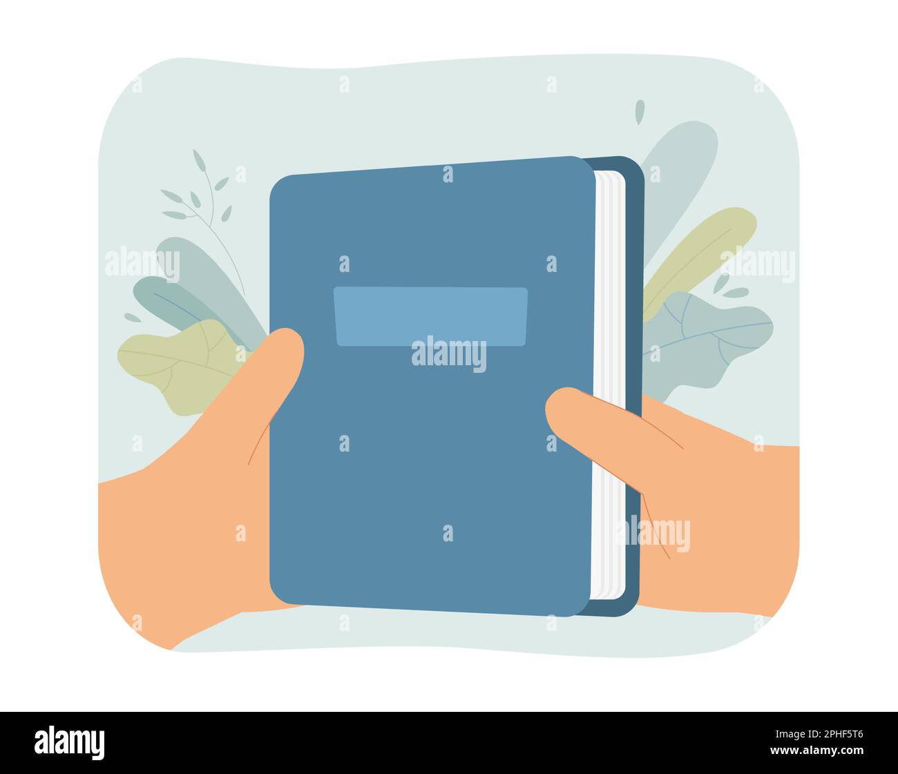 Hands holding closed book with blue cover Stock Vector Image & Art - Alamy