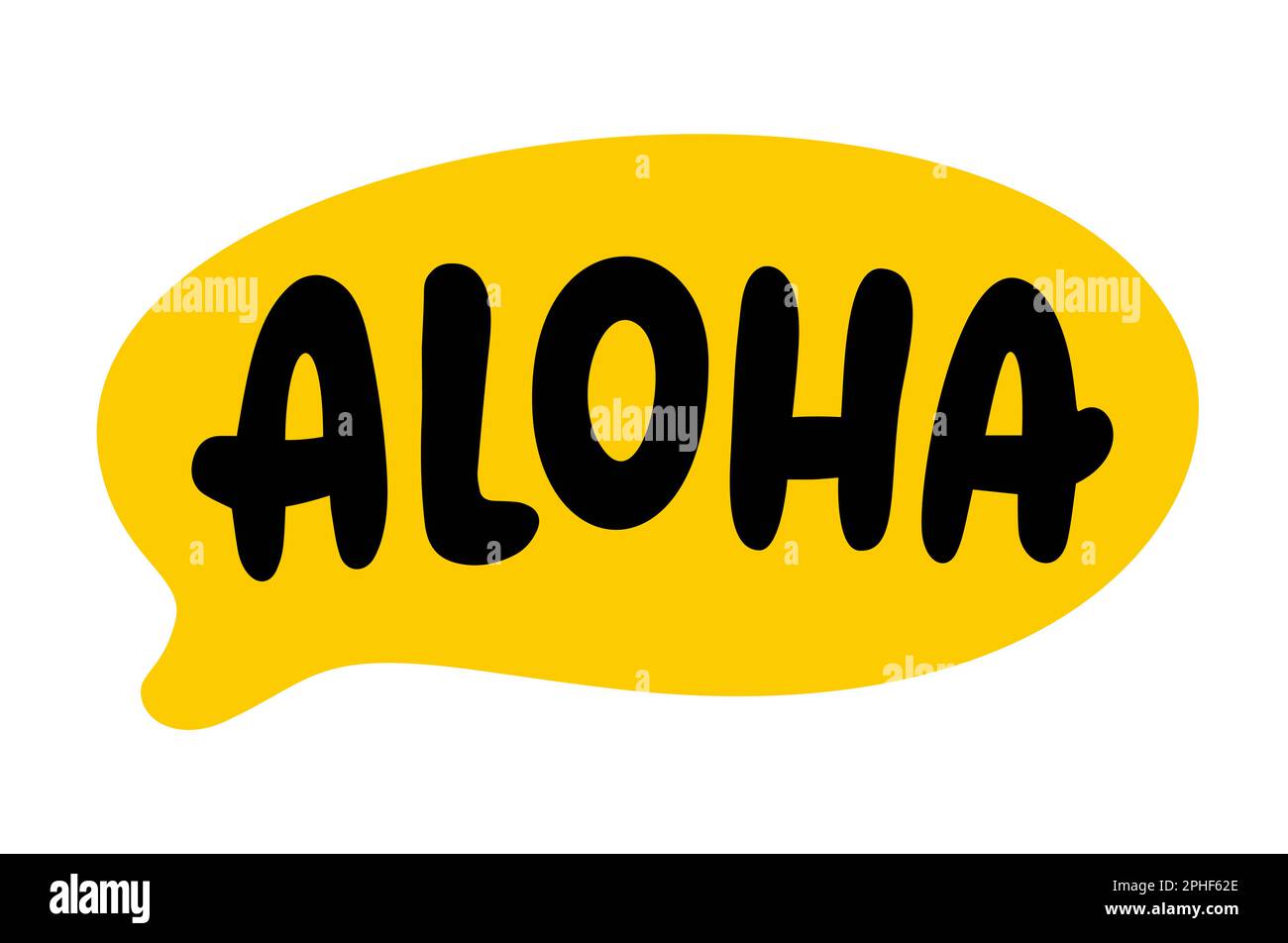 ALOHA speech bubble. Aloha text. Hand drawn quote. Hawaiian hand ...