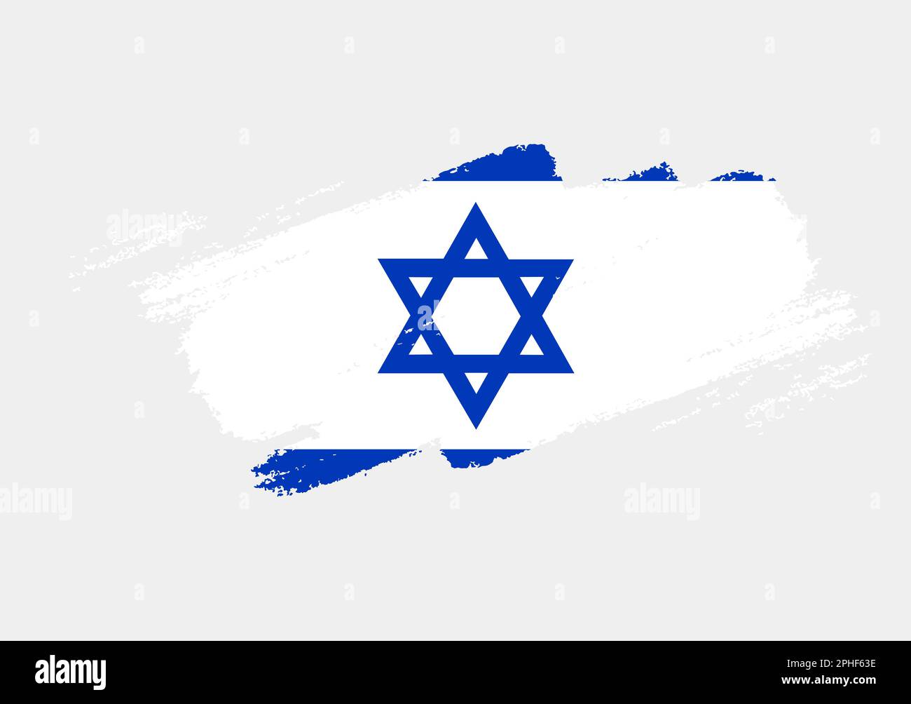 Artistic grunge brush flag of Israel isolated on white background ...