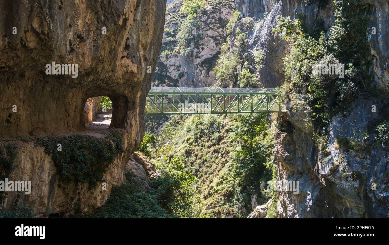 Ruta del Cares hiking track from Poncebos to Cain, Picos de Europa ...