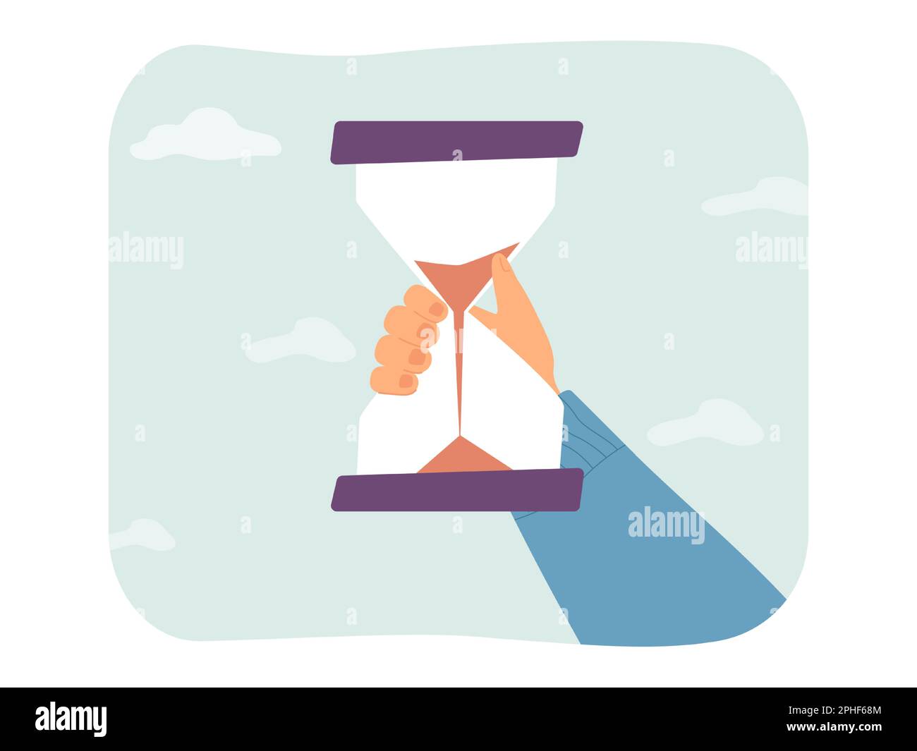 Hand holding hourglass flat vector illustration Stock Vector Image ...