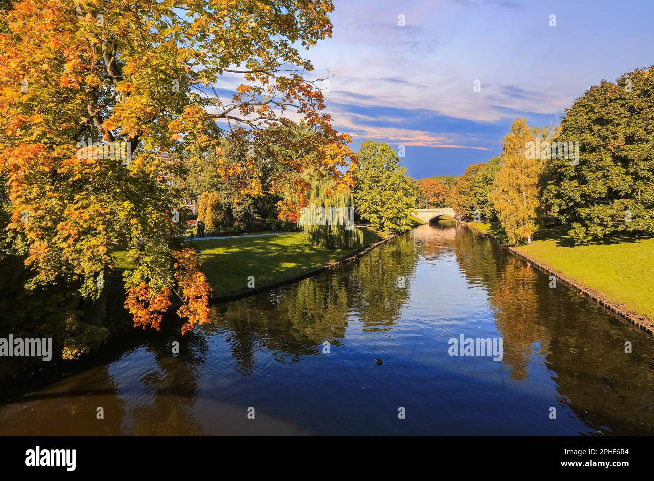 Autumn in Riga, view of the city channel in the autumn colors Stock ...