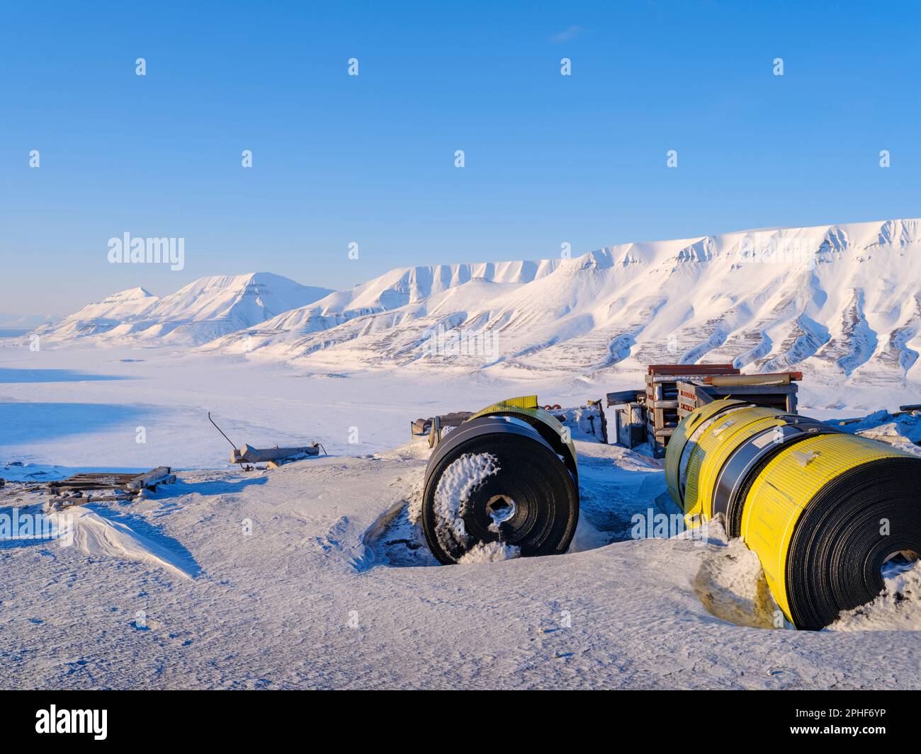 Gruve 7, der letzte aktive Kohlebergbau in Longyearbyen. Longyearbyen ...