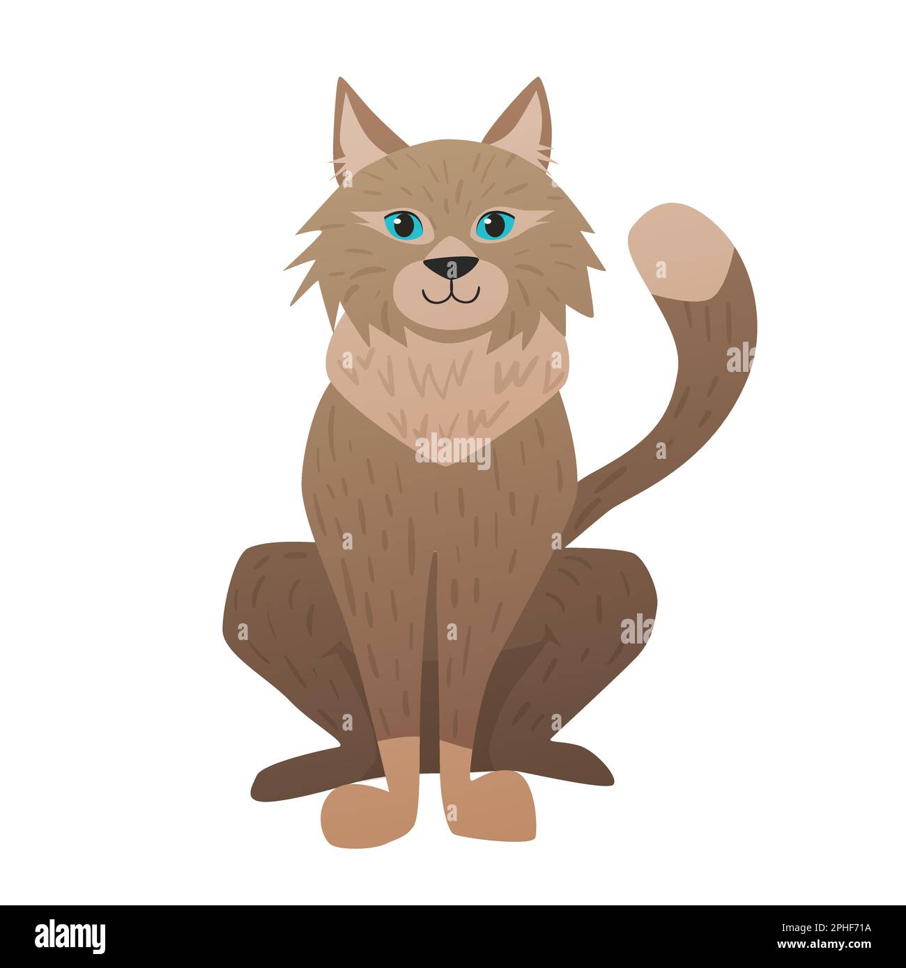 Sitting domestic breed cat. Mammal feline pet, house family friend ...