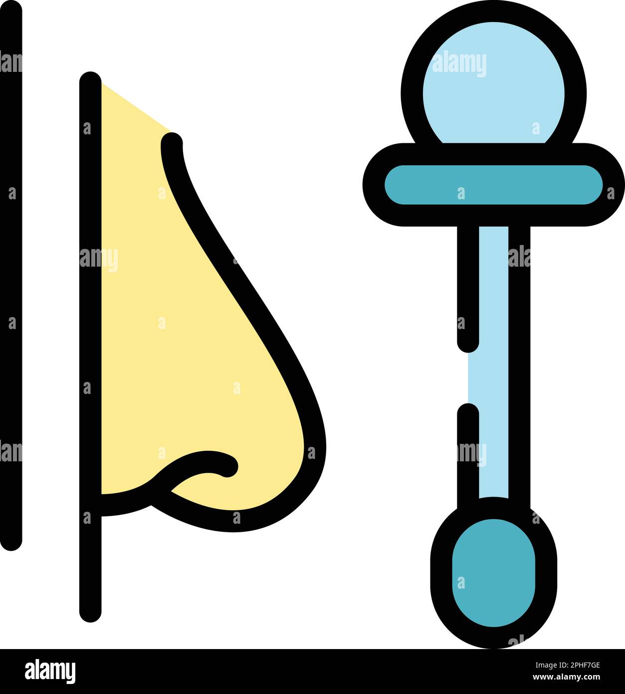 Nose analysis icon. Outline Nose analysis vector icon for web design ...