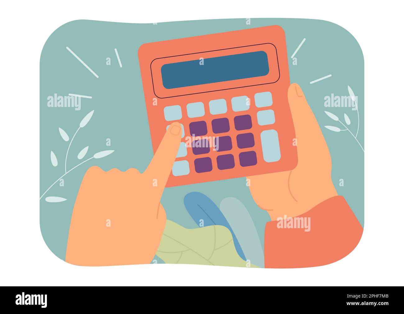 Hands holding calculator flat vector illustration Stock Vector Image ...