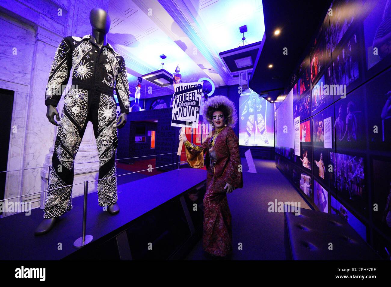 Sam Ryder's Eurovision Space Man jumpsuit on display during the launch ...