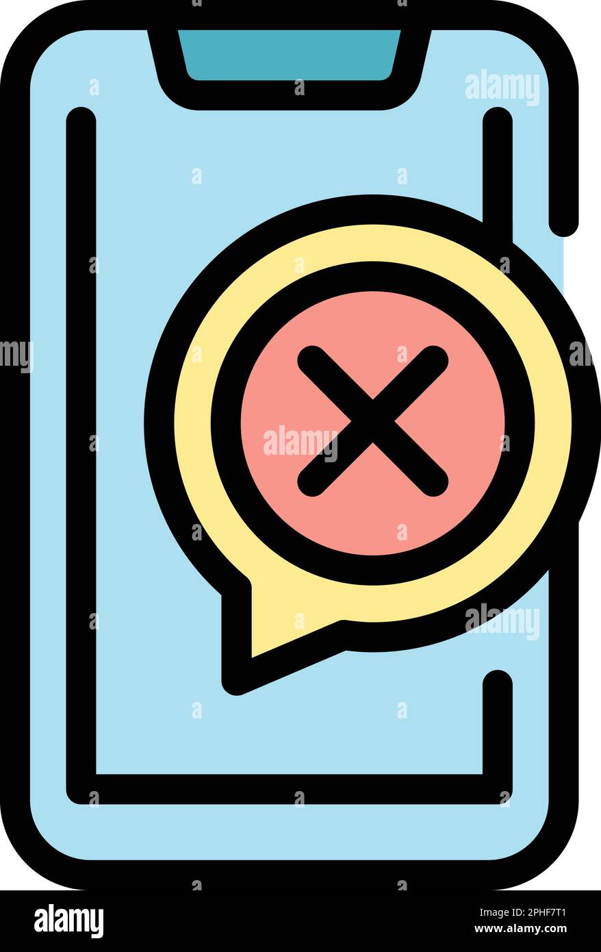 Negative phone test icon. Outline Negative phone test vector icon for ...