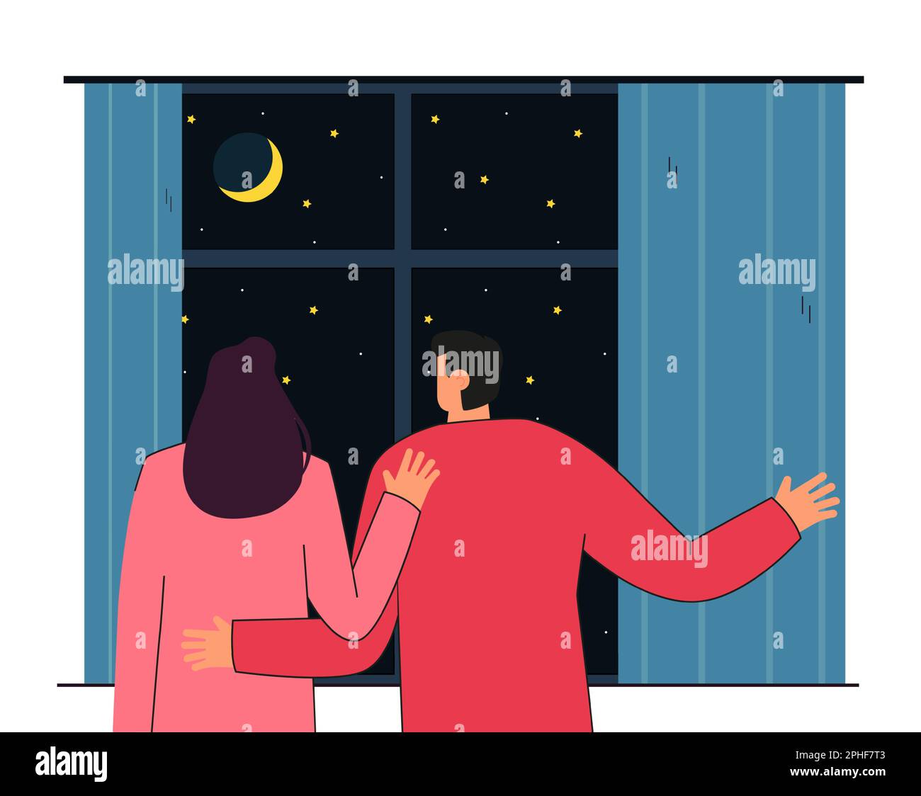 Person window night Stock Vector Images - Alamy
