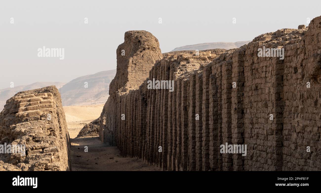 The massive mud brick enclosure of King Khasekhemwy of 2nd Dynasty at ...