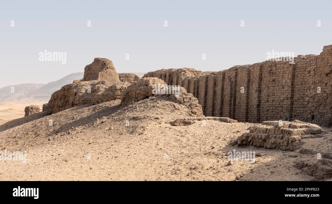 The massive mud brick enclosure of King Khasekhemwy of 2nd Dynasty at ...