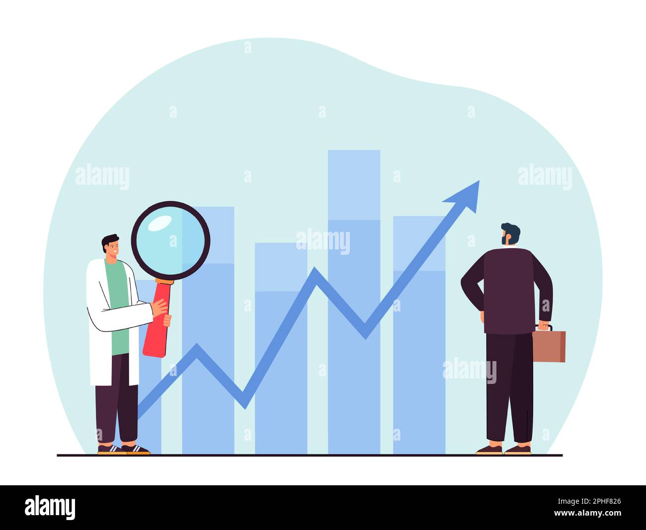 Cartoon business people looking chart Cut Out Stock Images & Pictures ...