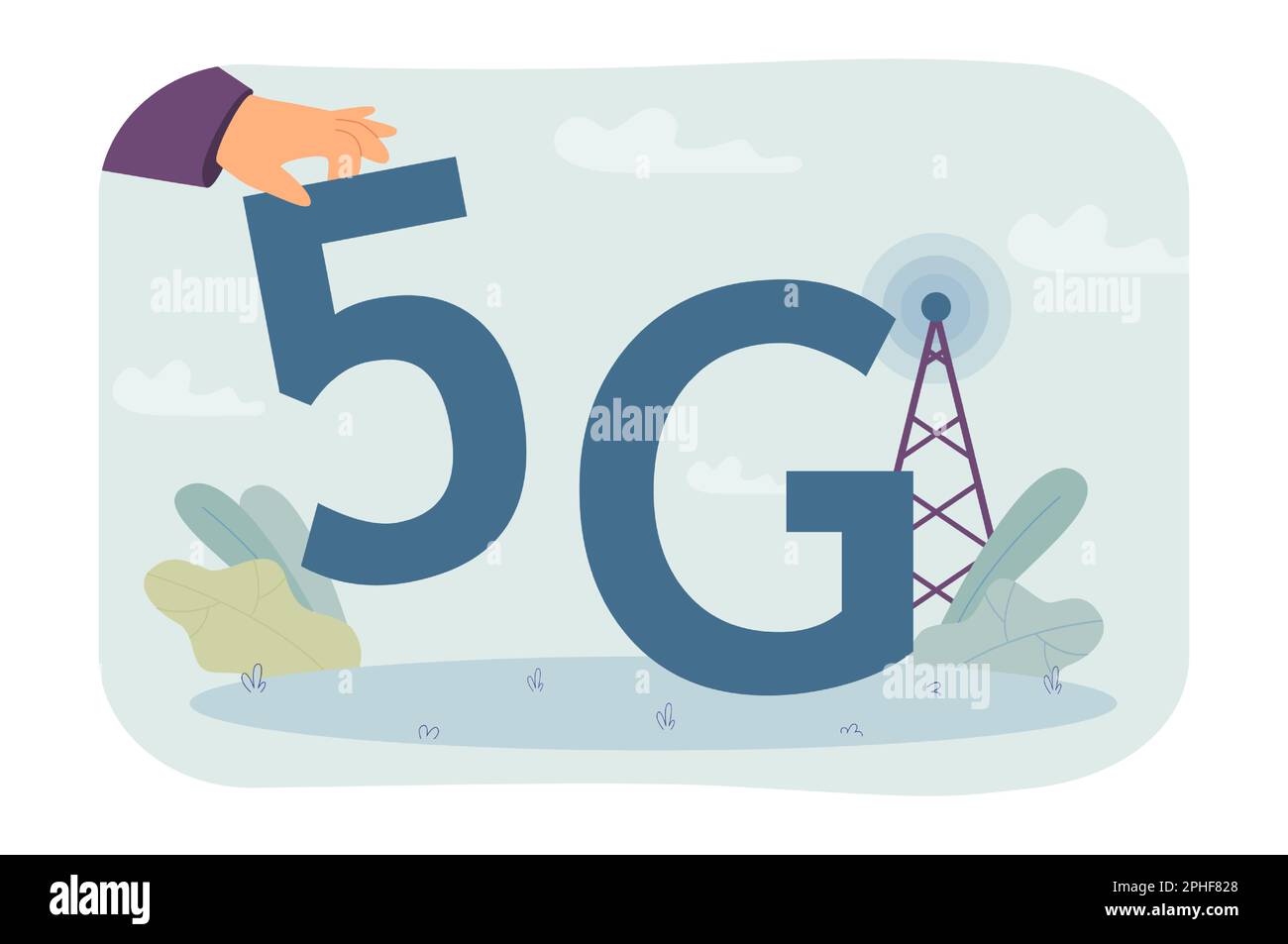Hand holding huge 5G symbol Stock Vector Image & Art - Alamy
