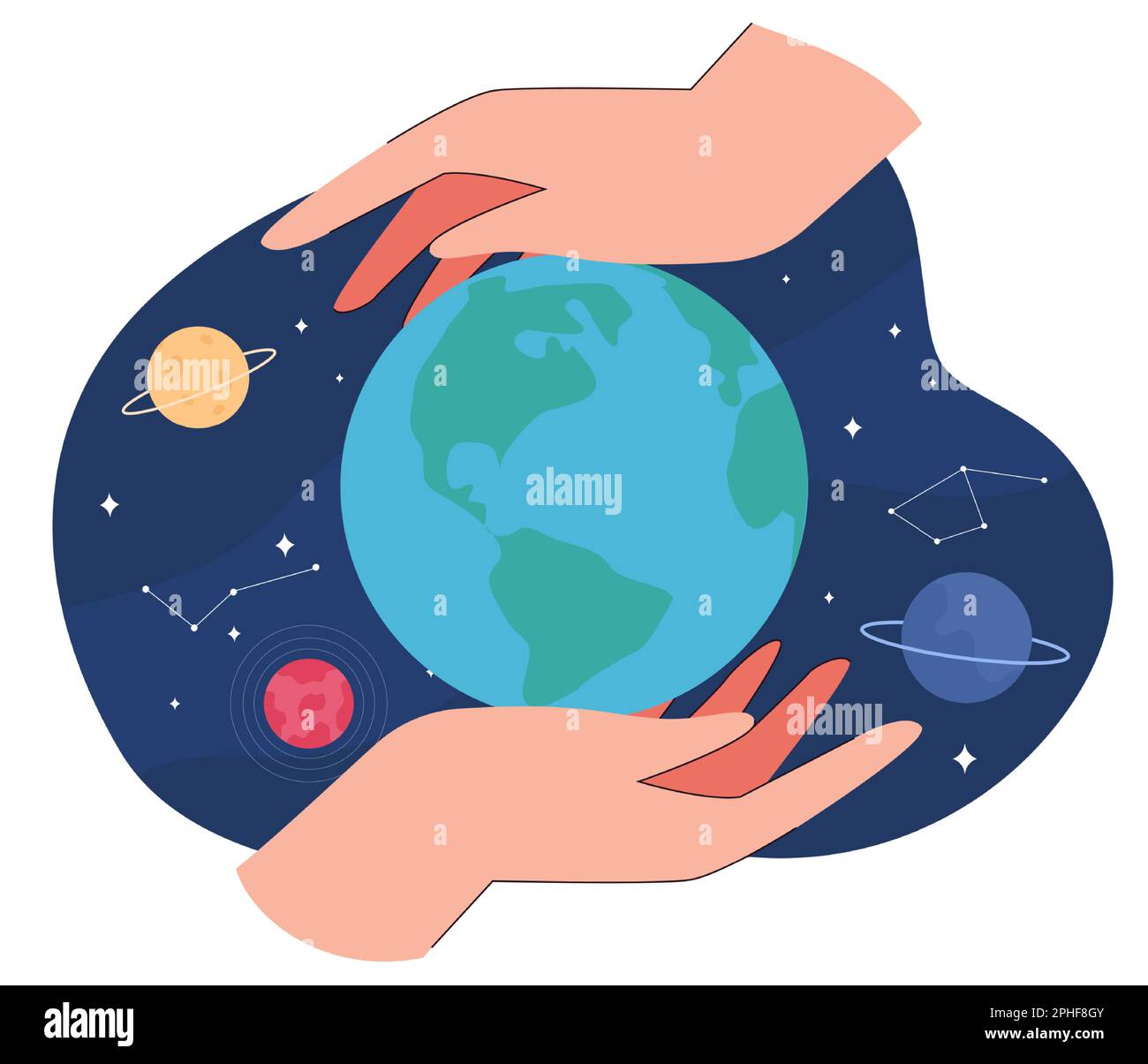 Hands and solar system planets hi-res stock photography and images - Alamy