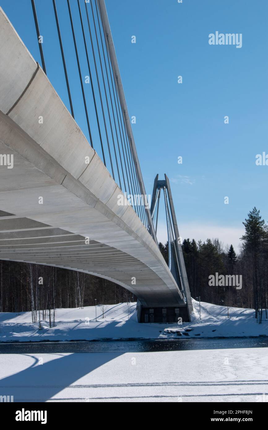 Umea, Norrland Sweden - March 26, 2023: the Lundabron on a sunny winter ...