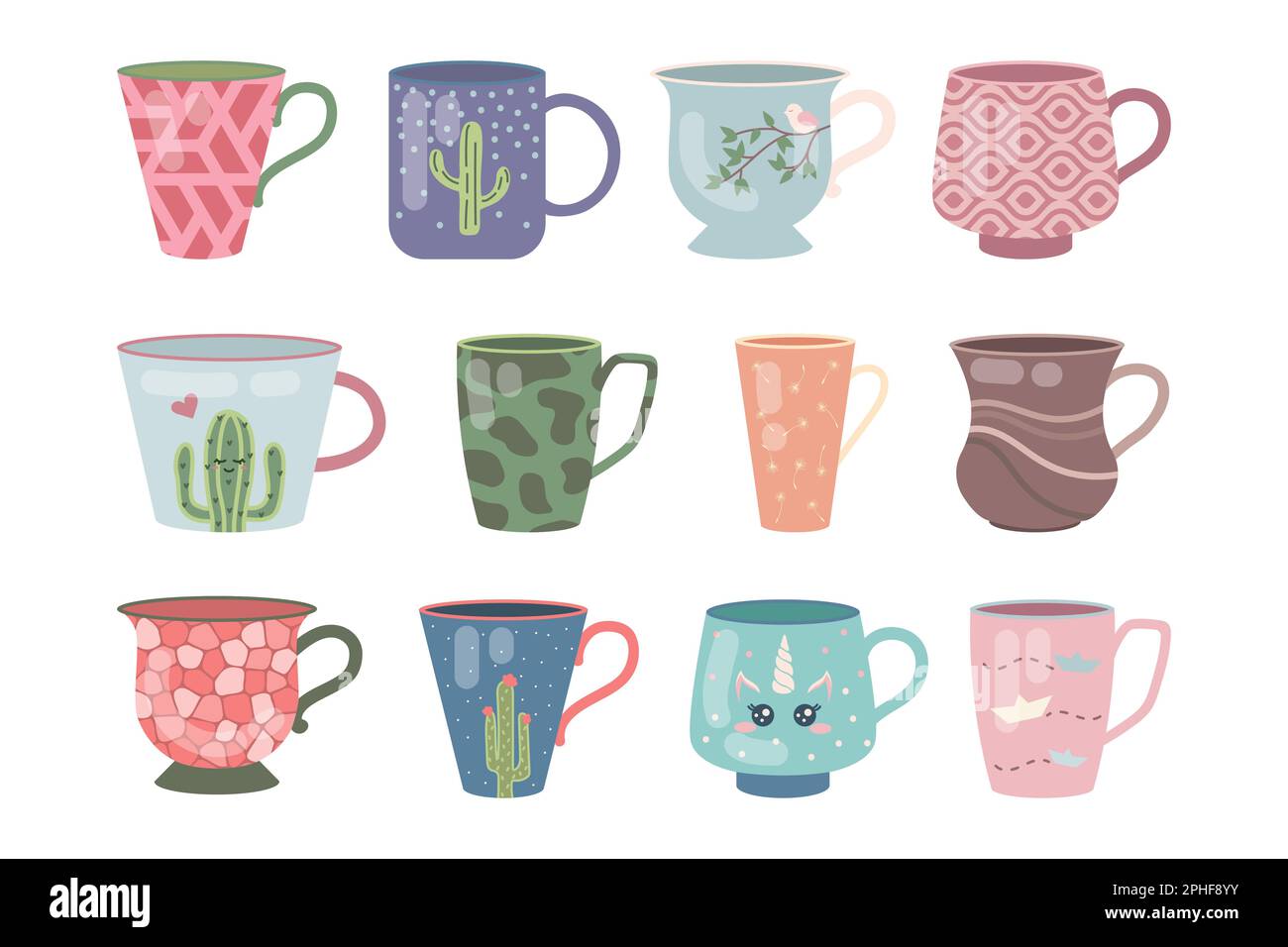 Various ceramic tea cup Stock Vector Images - Alamy
