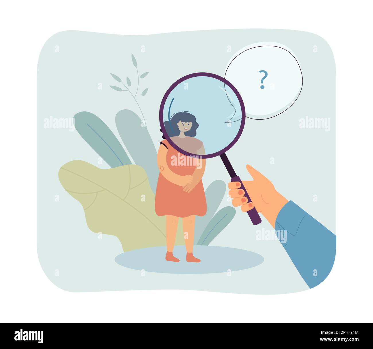 Girl looking through magnifying glass Cut Out Stock Images & Pictures ...