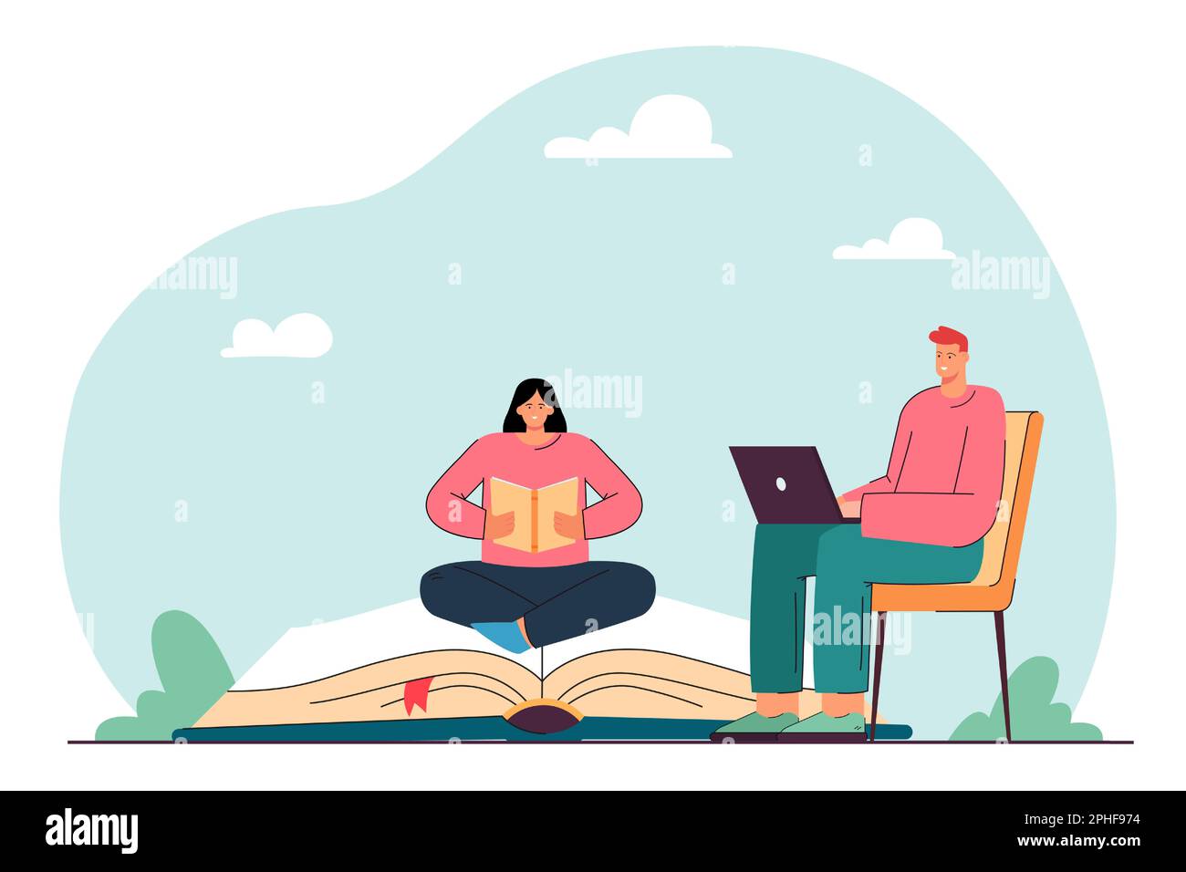 Tiny students reading books and learning Stock Vector Image & Art - Alamy