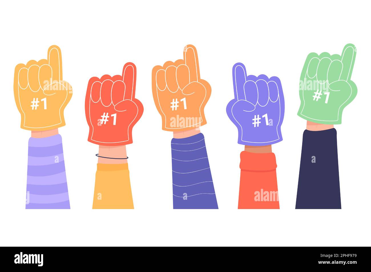 Colorful fans foam fingers flat vector illustration Stock Vector Image ... Colorful fans foam fingers flat vector illustration Stock Vector Image ...